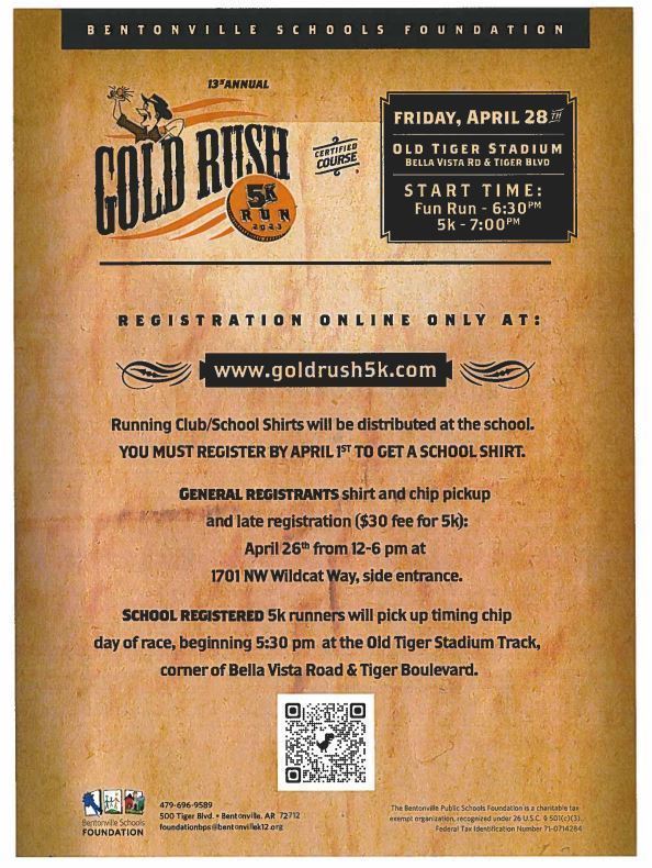 It's time for the 13th Annual Gold Rush 5k Run! | Ruth Barker Middle School
